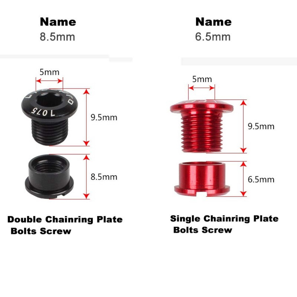 Litepro 5 PCS MTB Road Bicycle Single Chainring Plate Bolts Screw ...