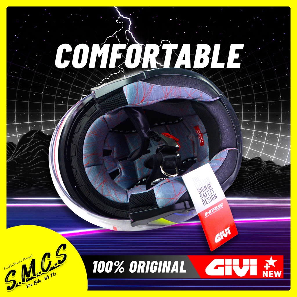 GIVI HELMET M35.0 SCUDO GRAPHIC DRACO YELLOW BLUE HPS [NEW] JET HELMET ...