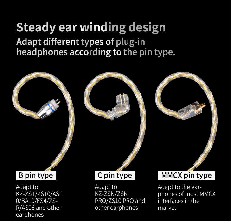 [Shopee Choice] KZ Gold Silver Mixed plated Upgrade cable Earphones ...