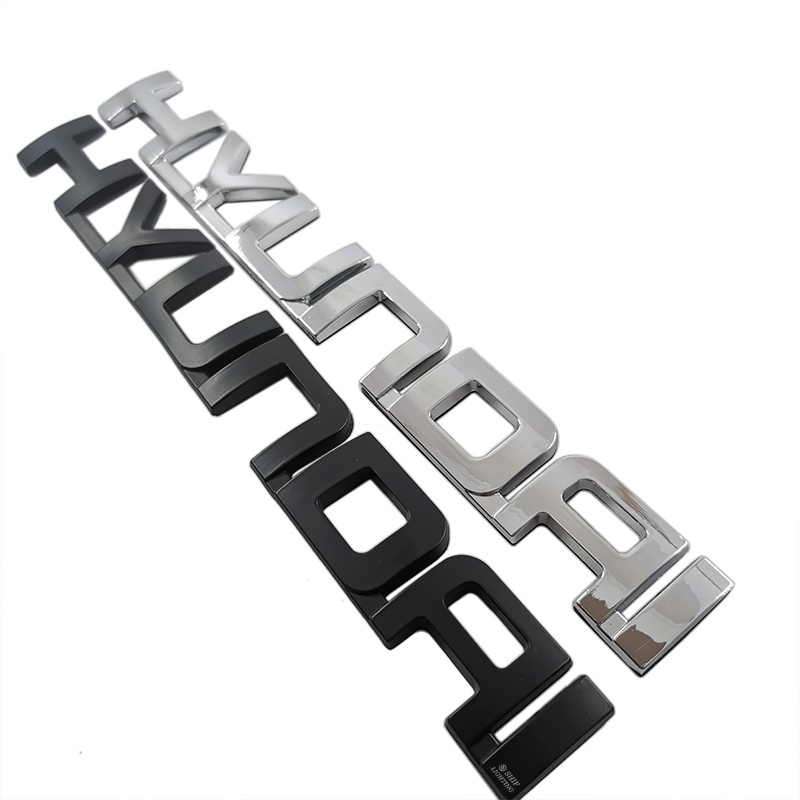 1 x ABS Chrome HYUNDAI Logo Letter Car Auto Side Rear Trunk Emblem ...