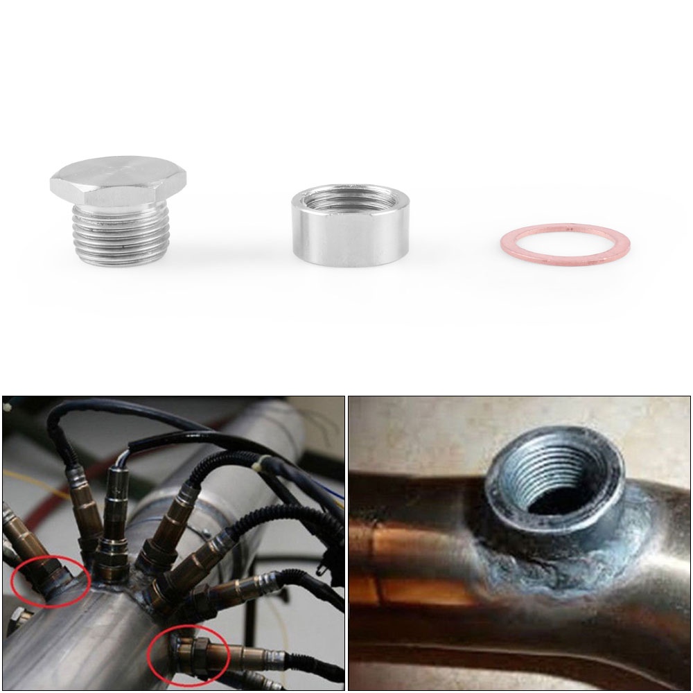 M18X1.5 Oxygen Sensor Stainless Steel Bung Plug Nut Stepped Mounting ...