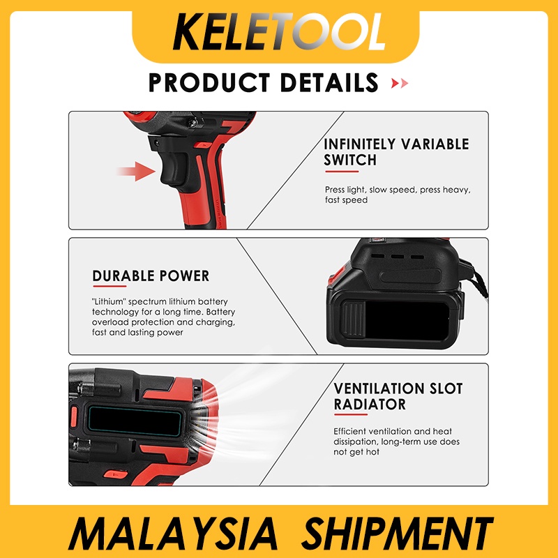 keletool cordless impact wrench high torque can open car 3000N.M ...