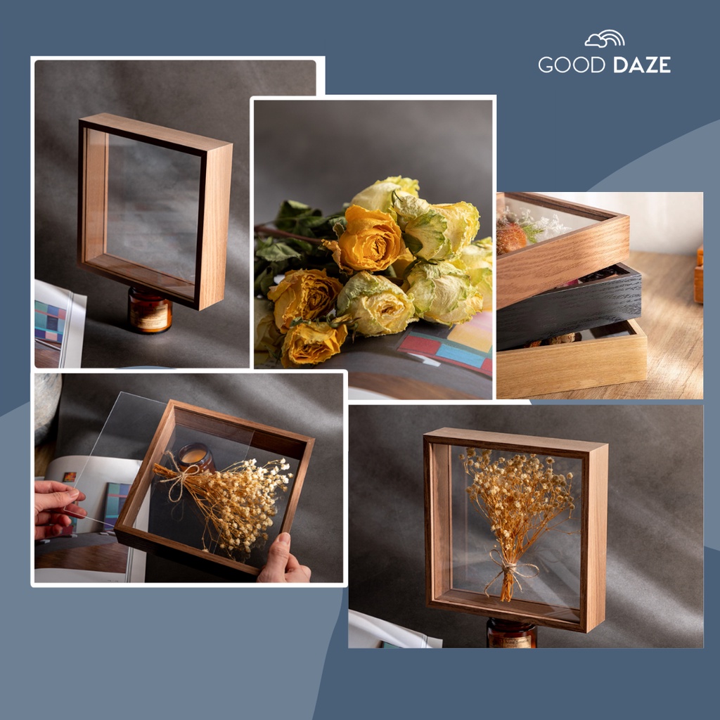 【GOOD DAZE】Flower Frame Rose 4cm Depth Hollow Frame 3D Frame 中空4cm 干花相框 ...