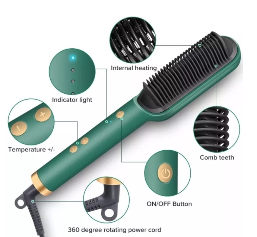 Electric Comb Sikat Rambut Pemanas Alat Penggayaan Pelurus Rambut Hair ...