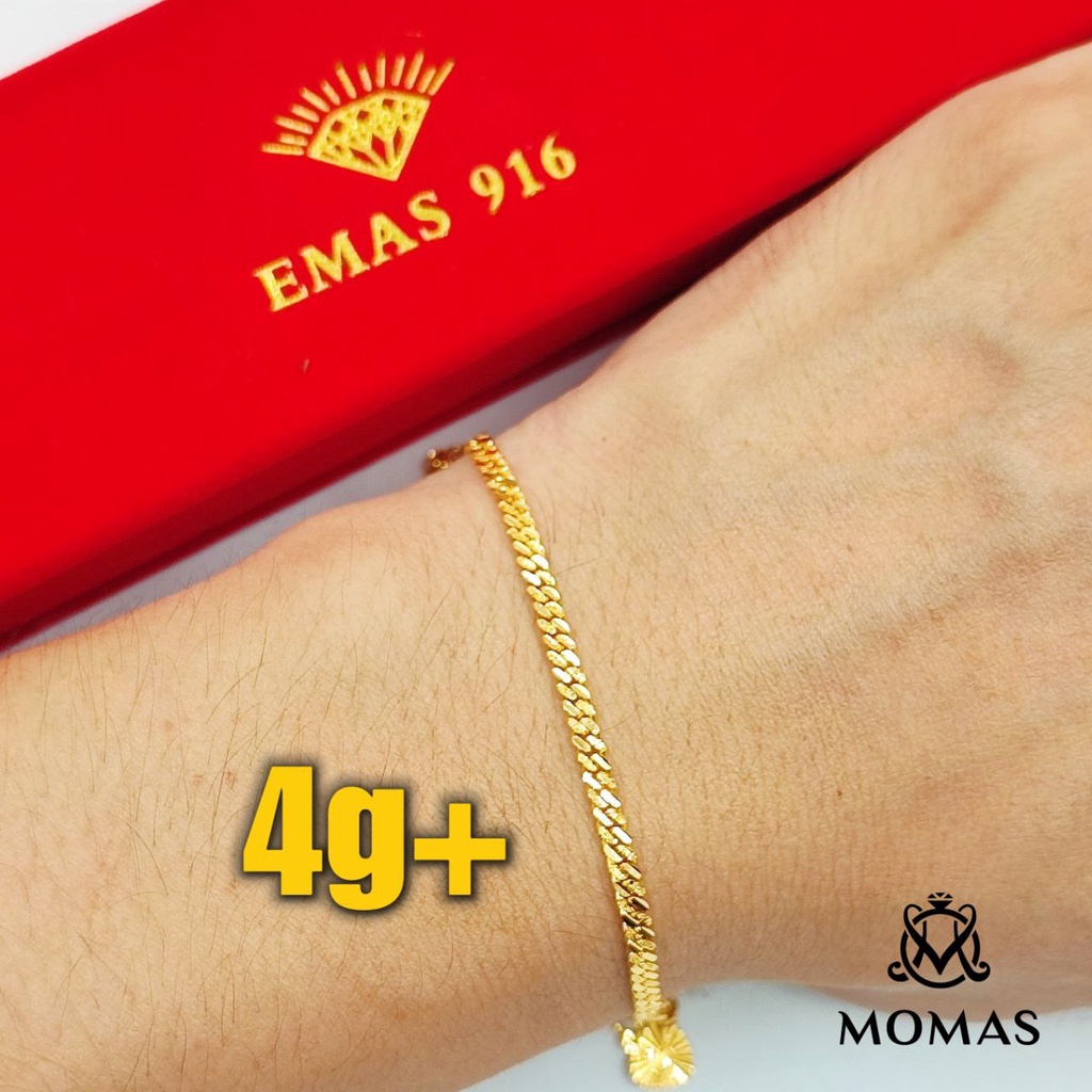 Gelang Tangan Emas 916 Gajah Pasir Padu Rantai Tangan Emas 916 Tulen ...