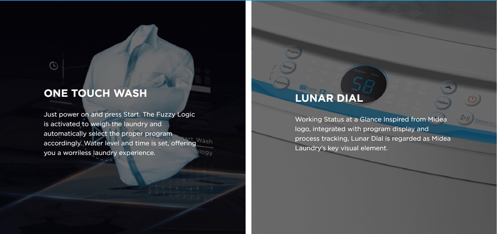 Midea Top Load Fully Auto Washing Machine W75 (7.5kg)/ W85 (8.5kg)/ W95 ...