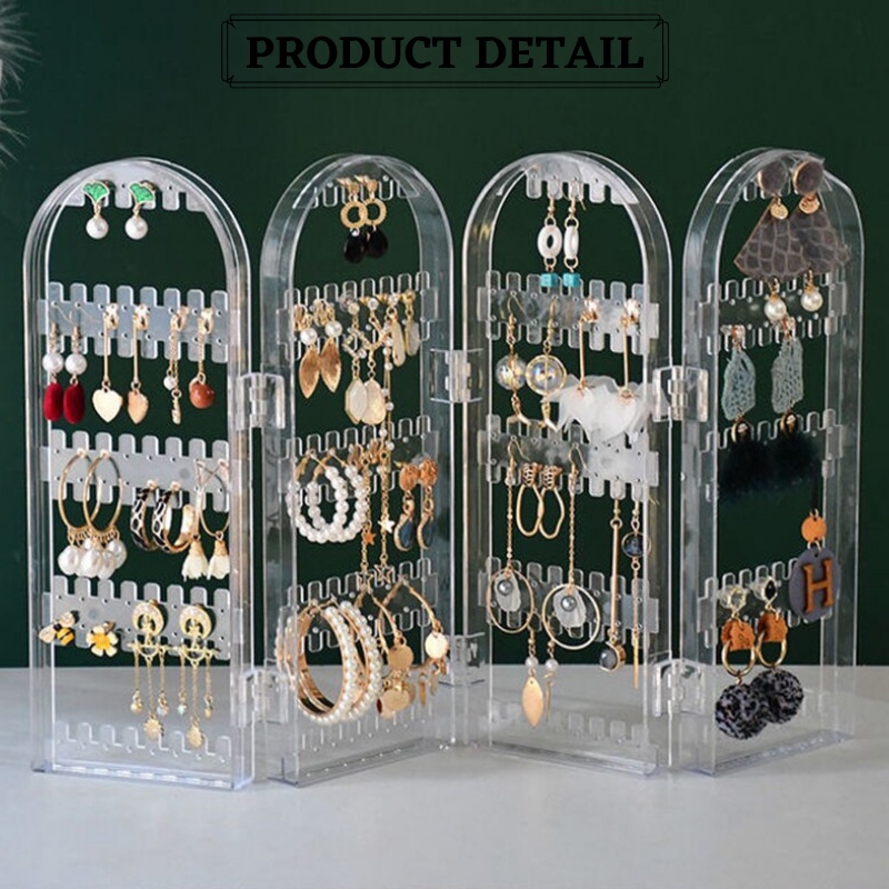 QB Earring shelf Holder, Display Showcase Stand Rack, Foldable, hanging ...