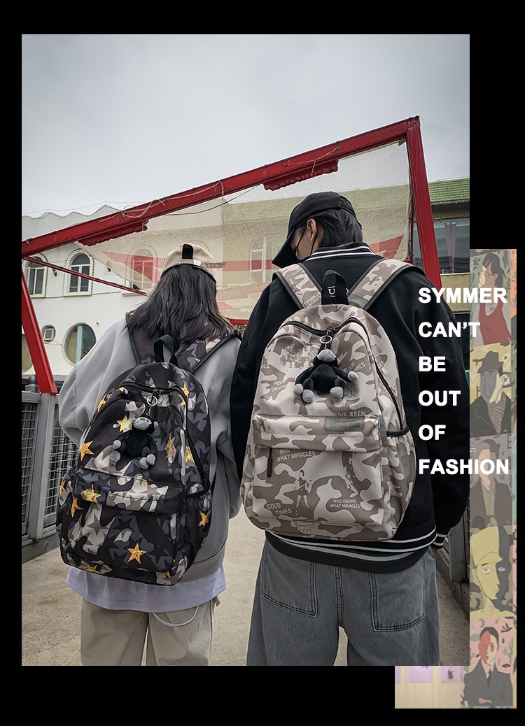 Korean fashion men's and women's backpack is thick and waterproof for ...