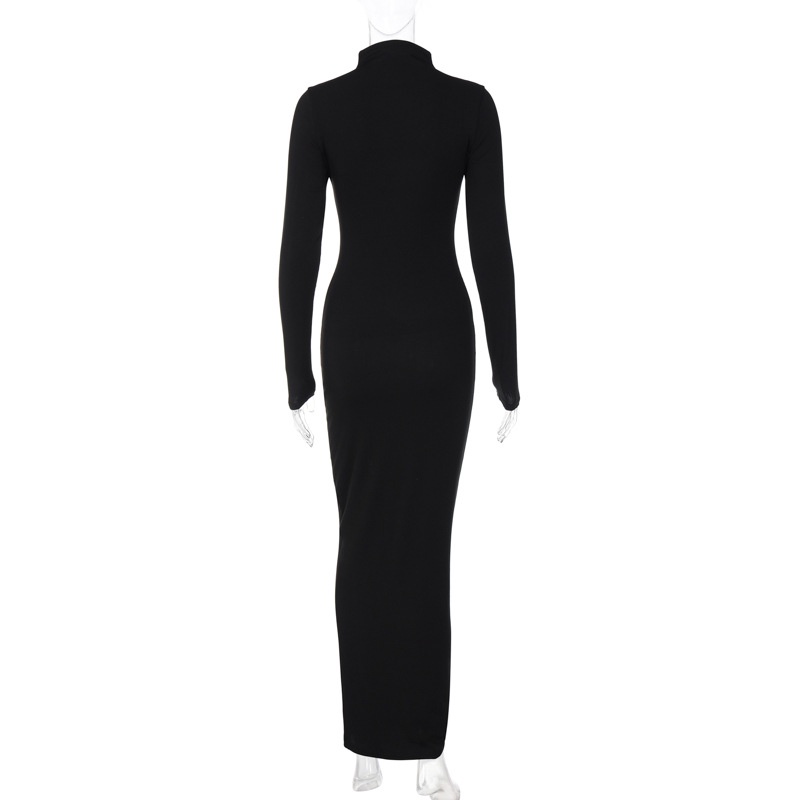 U-sweety Women Fashion Solid Color Turtleneck Slim Fit Long Sleeve ...
