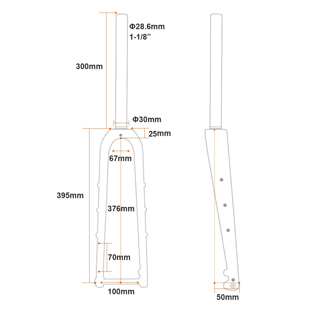 KOCEVLO Carbon Fiber Road Bicycle Front Fork Disc Gravel Fork 1-1/8 ...