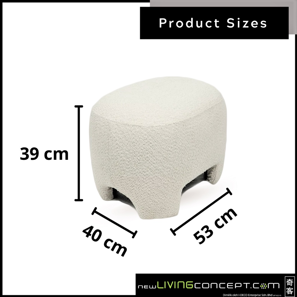 Elephant Ottoman / Boucle Stool / Footstool - FRM4007 | Shopee Malaysia