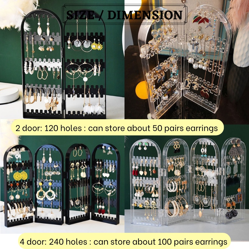 QB Earring shelf Holder, Display Showcase Stand Rack, Foldable, hanging ...