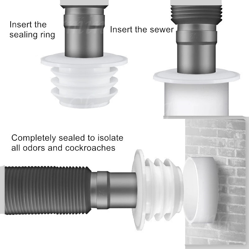 Sewer Pipe plug 3PC/Set for 4-5cm Pipe Sewer Pipe Floor Drain Deodorant ...