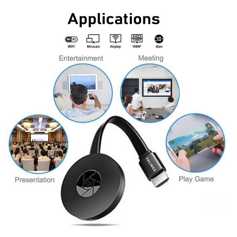 4K Mirascreen G2 Chromecast TV Streaming Wireless Anycast Mira Screen ...