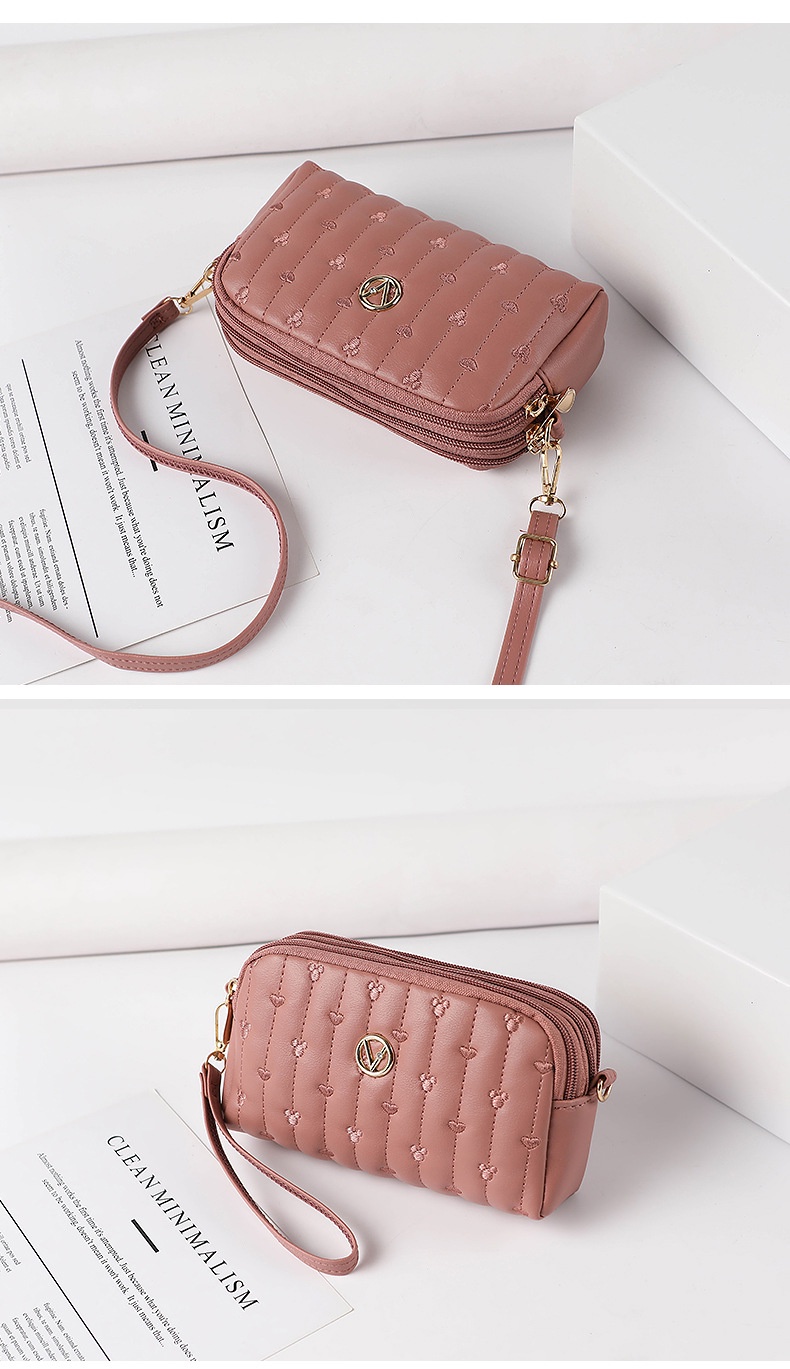 Fashion Ladies Shoulder Bags Three-layer Zipper Sling Bag for Women ...