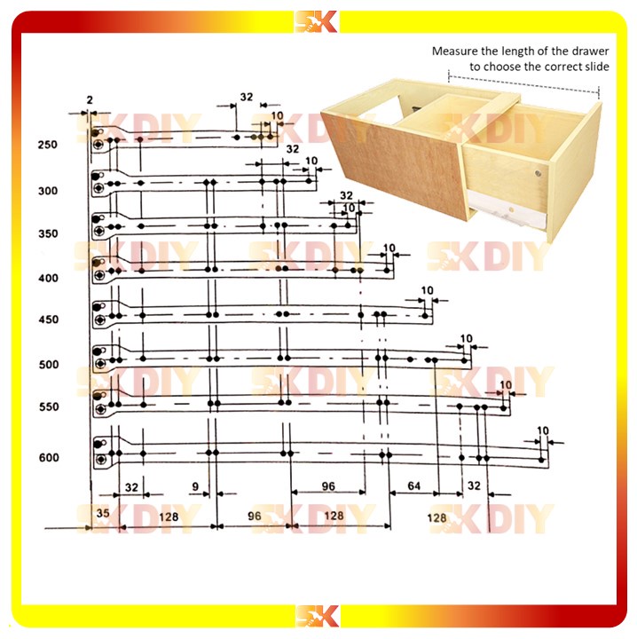 🇲🇾Heavy Duty Drawer Slide Roller Runner Drawer Roda Rail Wheel Rail ...