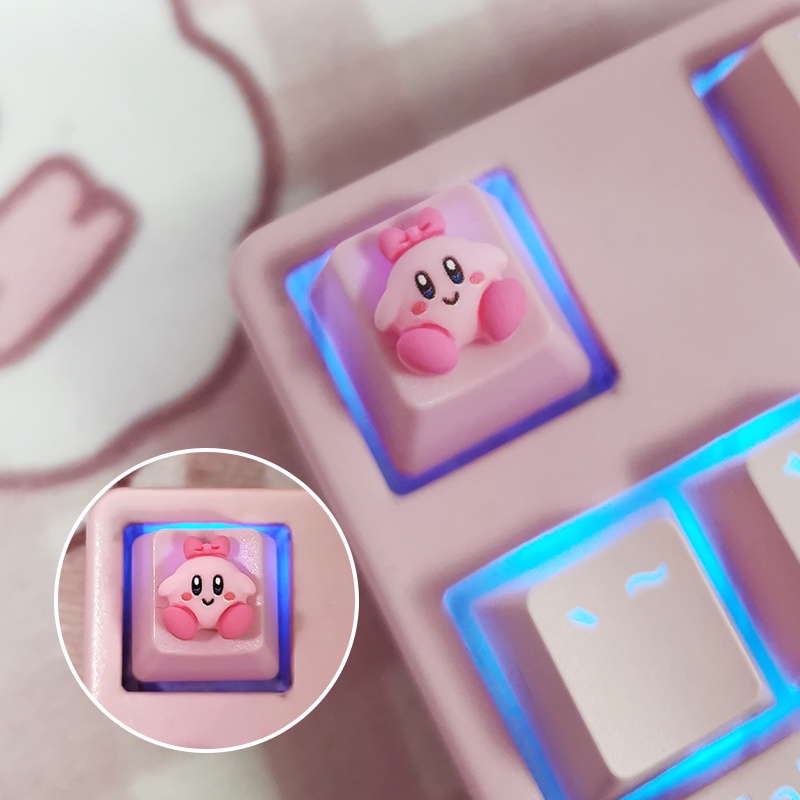 Kirby Star Game ABS Keycap Keyboard keys. Super cute little fairy cute ...