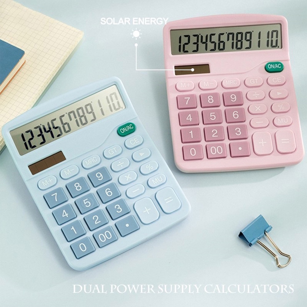[BC] 12 Digits Calculator Dual Powered Cute Macaron Colour Solar ...