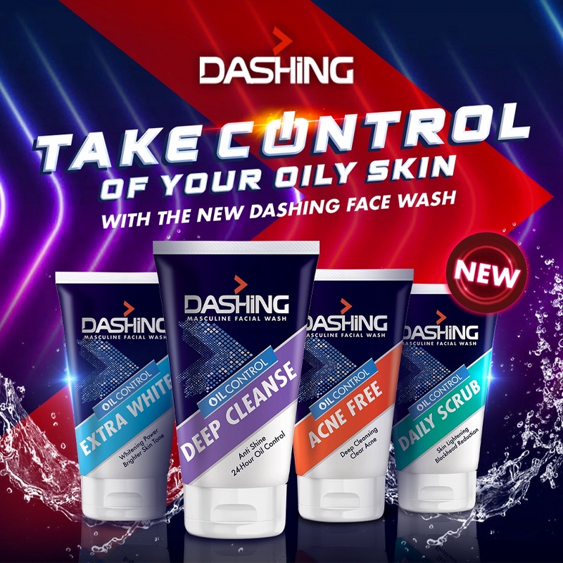 Dashing Men Facial Cleanser Oil Clear / Extra White / Whitening Scrub ...