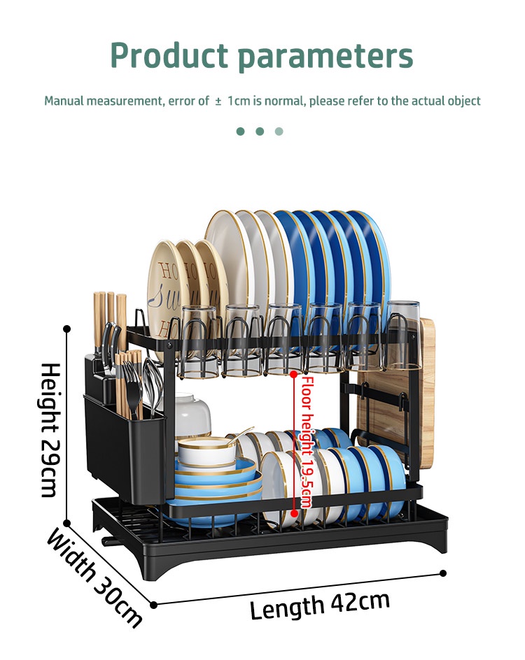 Rak Pinggan Auto Drainer Tray Kitchen Organizer Storage Rack Sinki Rak ...