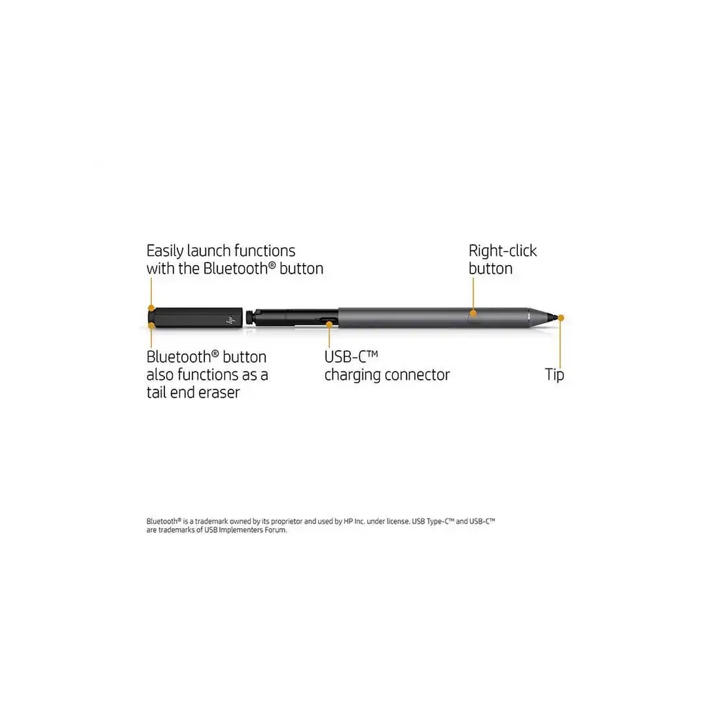 HP Rechargeable MPP2.0 USBC Tilt Pen UP to 30 Hours Battery Life For HP ...
