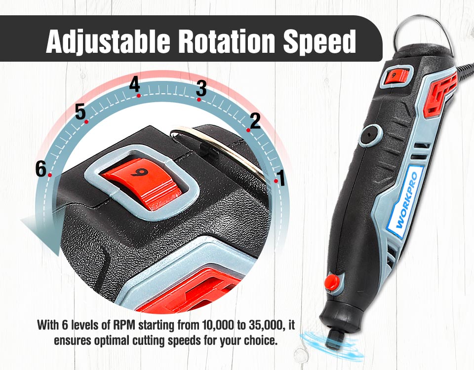 WORKPRO 130W Electric Mini Drill Grinder Engraver Variable Speed Rotary ...