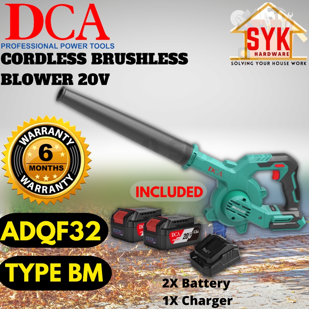 SYK DCA ADQF32 Cordless Brushless Blower Vacuum Cleaner Battery Leaf ...