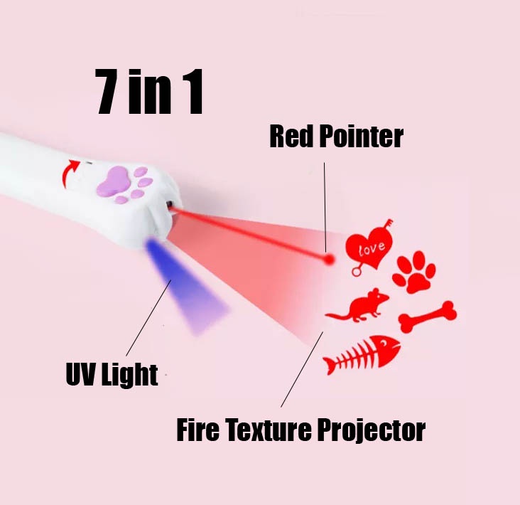 USB Rechargeable 7 in 1 Interactive LED Pattern Projector and Cat ...