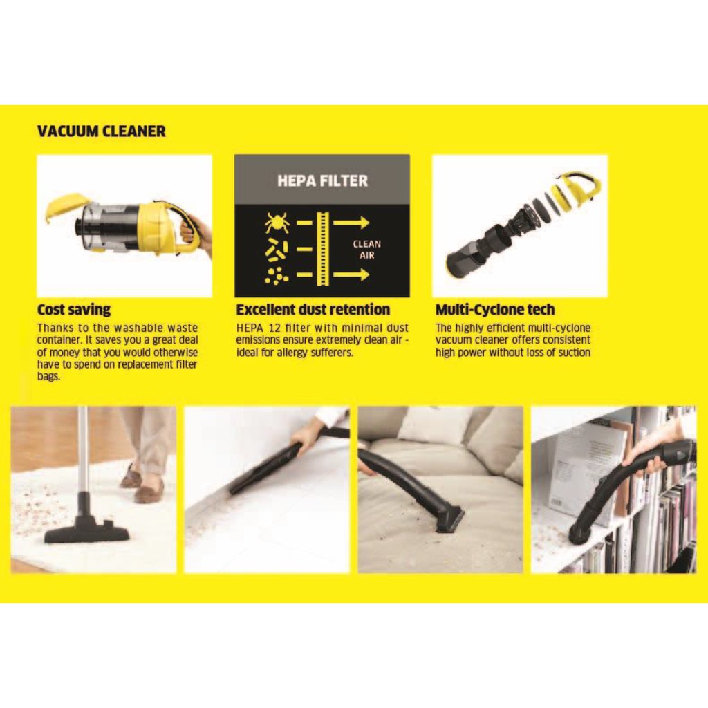 Karcher 1100W Bagless Multi Cyclone Vacuum Cleaner VC 3 PLUS (Yellow) | Shopee Malaysia