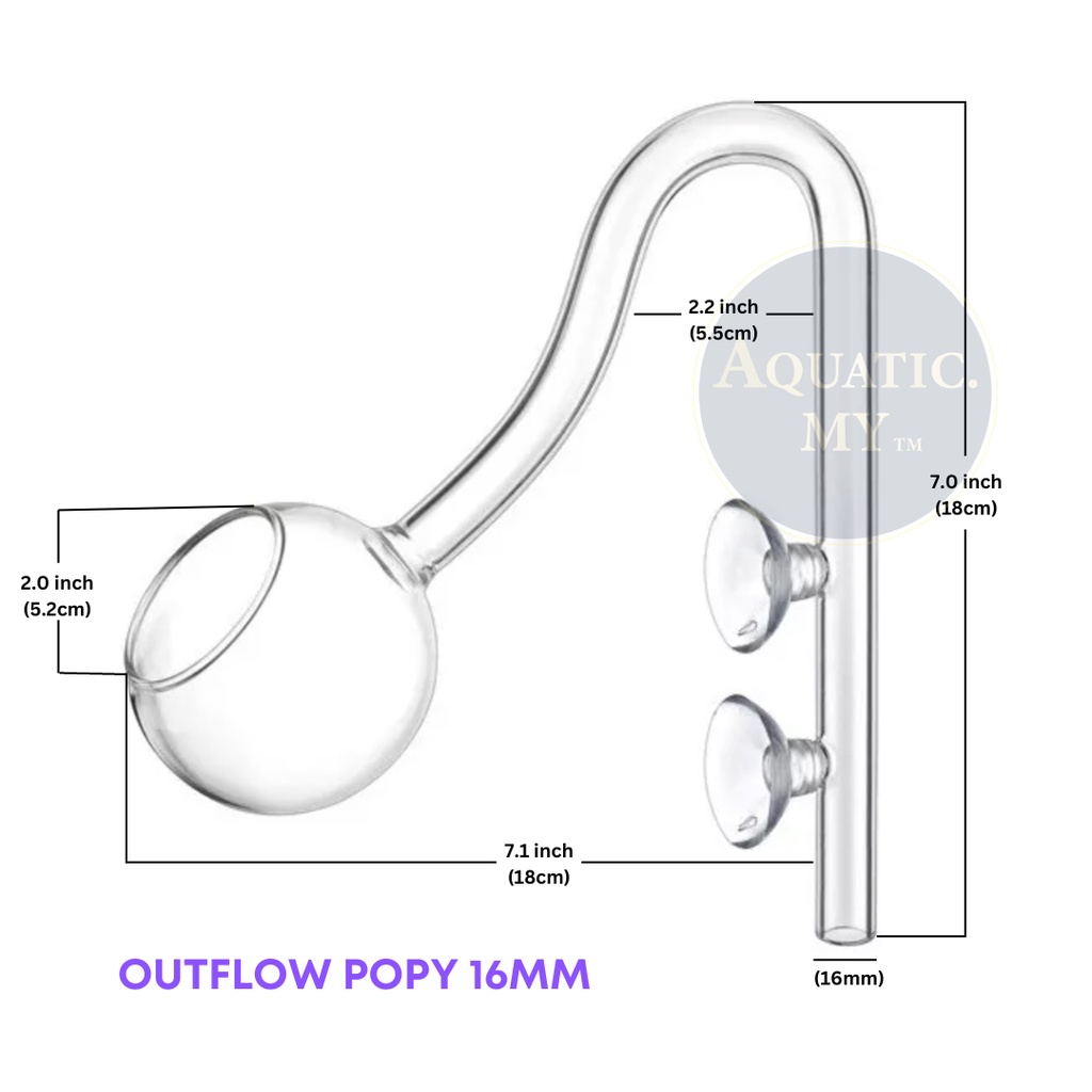 Premium Quality Aquarium Glass Lily Pipe Inflow Outflow Skimmer Pipe ...
