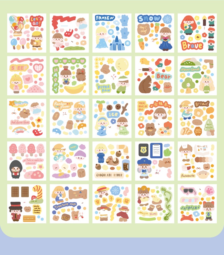 [100pcs] Ruan Ruan Fairytales Sticker Box Gift Set Planner Journal ...