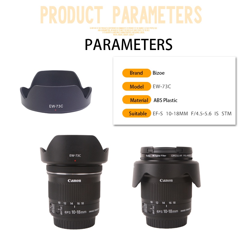Camera Lens Hood For Canon EW-73B/EW-73C/EW-73D/EW-78D/EW-78E/EW-83E/EW ... Camera Lens Hood For Canon EW-73B/EW-73C/EW-73D/EW-78D/EW-78E/EW-83E/EW ...