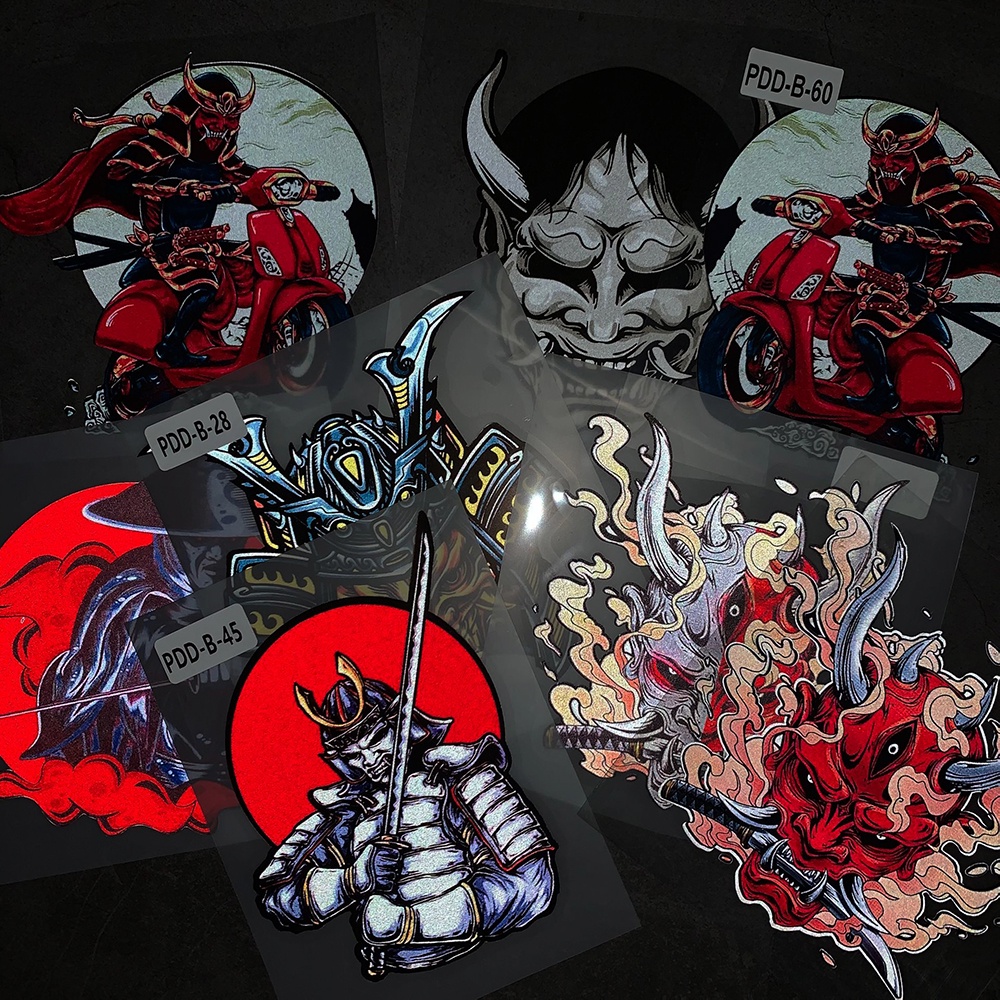 Reflective Anime Japanese Waterproof Samurai Stickers Car Motorcycle ...