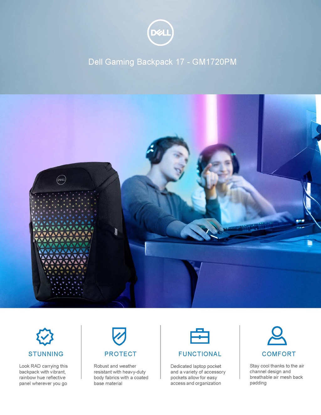 【DELL Official】17” Gaming Backpack (GM1720PM) – Fits Up to 17.3” Laptop ...
