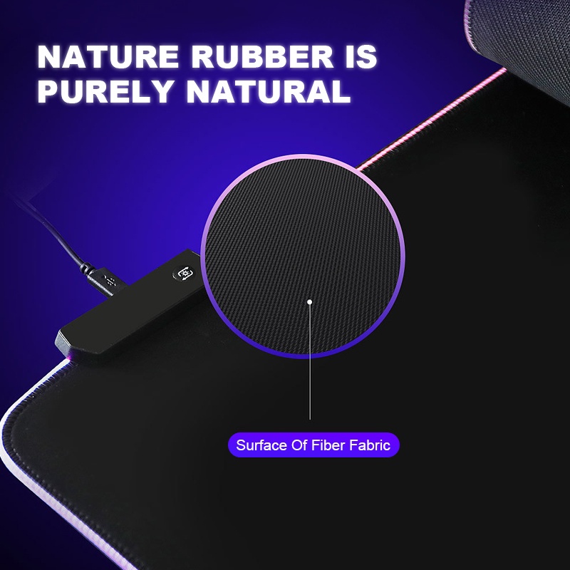 RGB Mouse Pad Gaming Large Size Keyboard Mousepad Light LED Waterproof ...