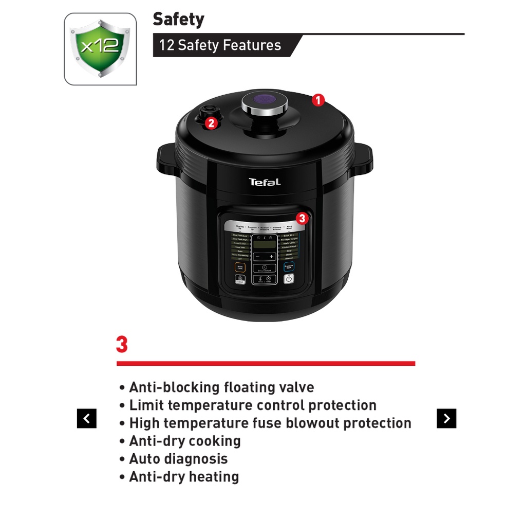 Tefal CY601D 6.0L Home Chef Smart Electric Pressure & Multicooker | ESH ...