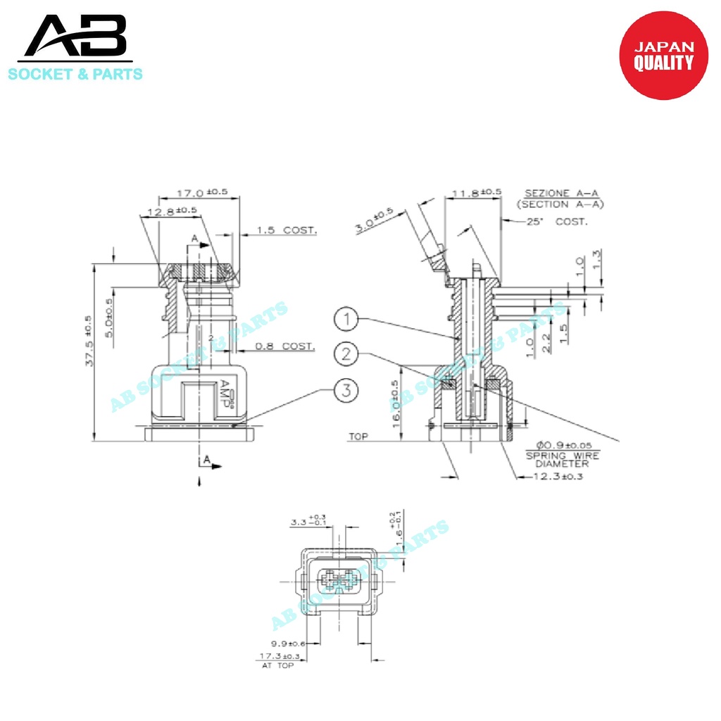 2 Pin Proton Wira Satria VDO 1.3 1.5 FUEL INJECTOR Socket Connector ...
