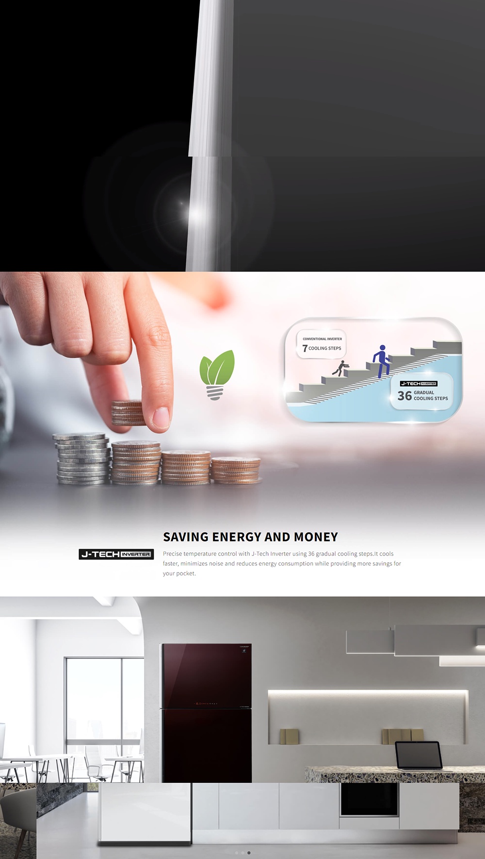 Sharp Pelican Series 2 Door Refrigerator (720L) SJP882MFGK | Shopee ...