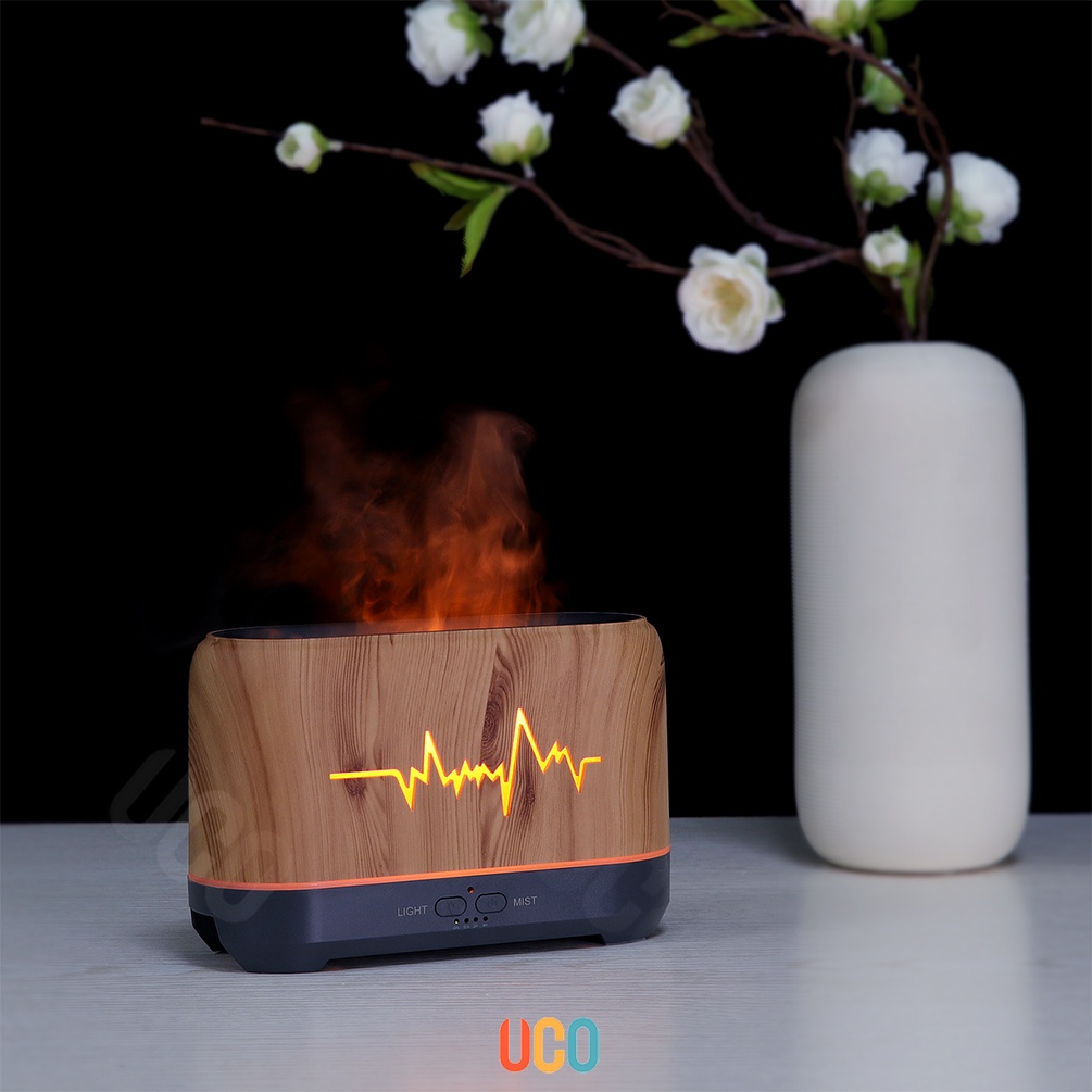 Flame Aroma Diffuser USB Powered Fire Flame Humidifier LED Light ...