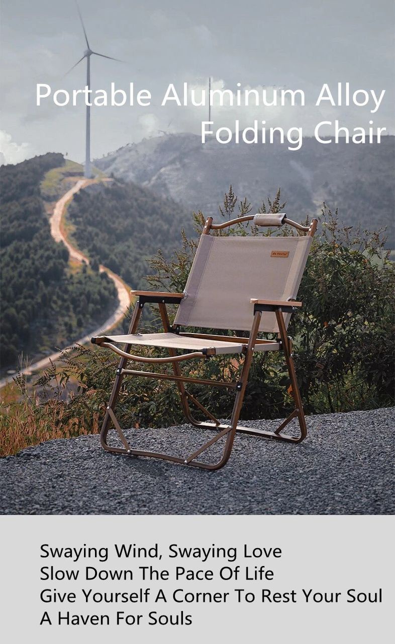 ShineTrip Outdoor Folding Chair Wood Relax Armchair Portable Foldable ...