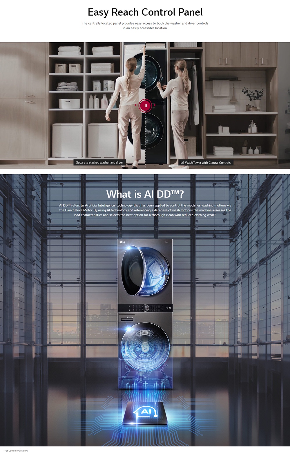 LG WT2116SHB 21kg WashTower™ All-In-One Stacked Washer Dryer | ESH ...