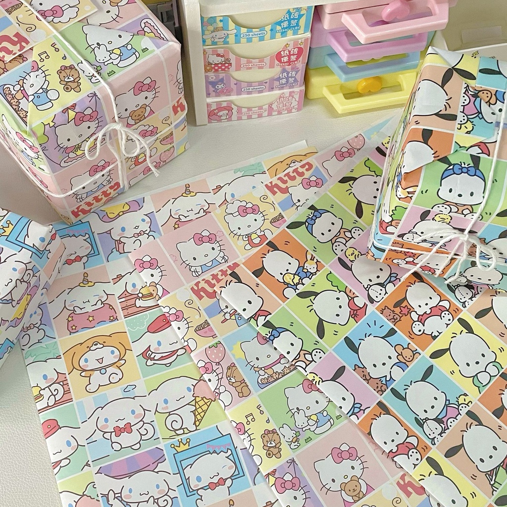 KT Kawaii My Melody Cinnamoroll Holiday Birthday Gift Wrapping Paper ...