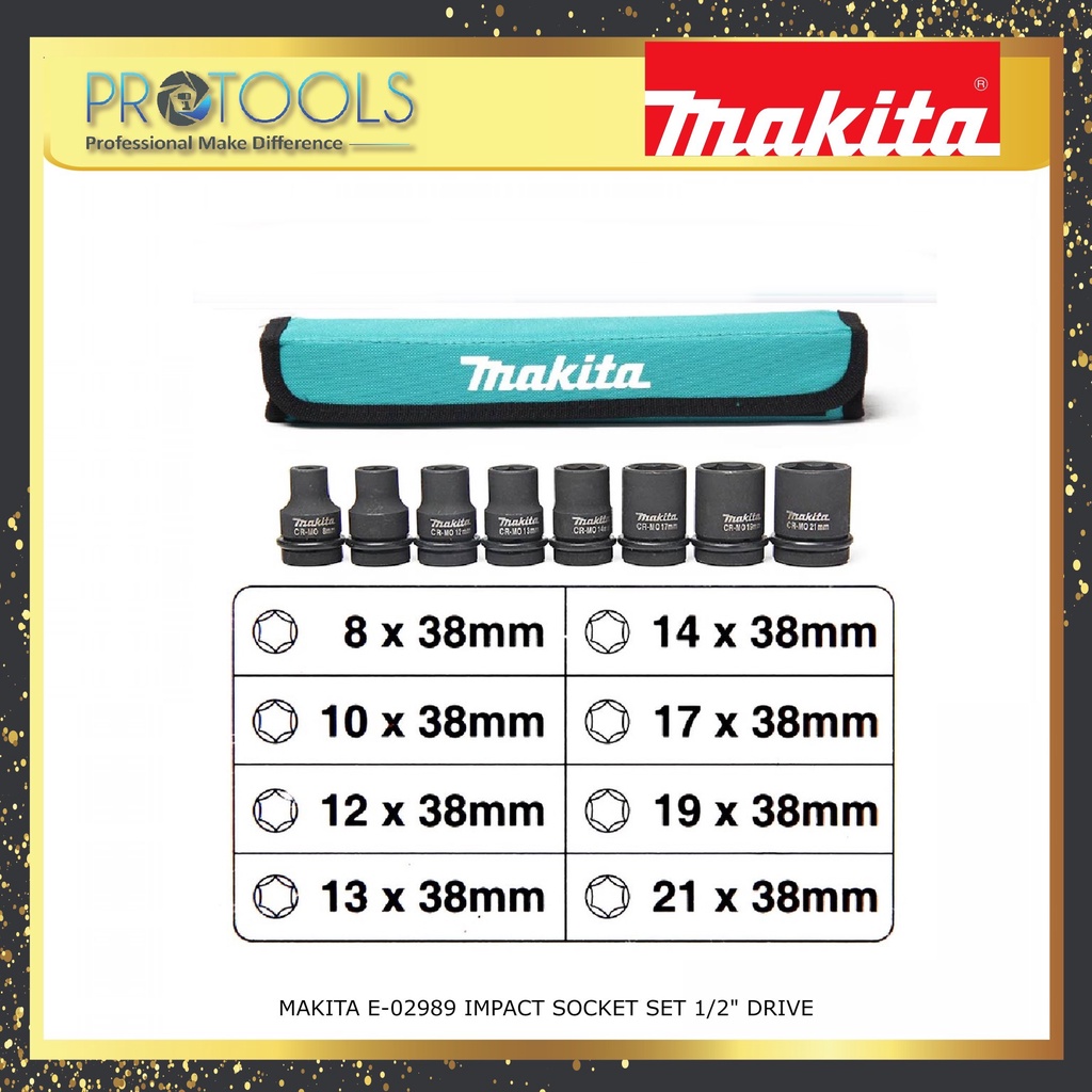 MAKITA E-02989 IMPACT SOCKET SET 1/2" DRIVE | Shopee Malaysia