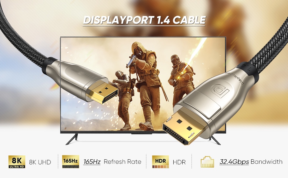 MALL Display Port 2.0 16K Free Sync GSync V1.4 DP Cable Mini ...