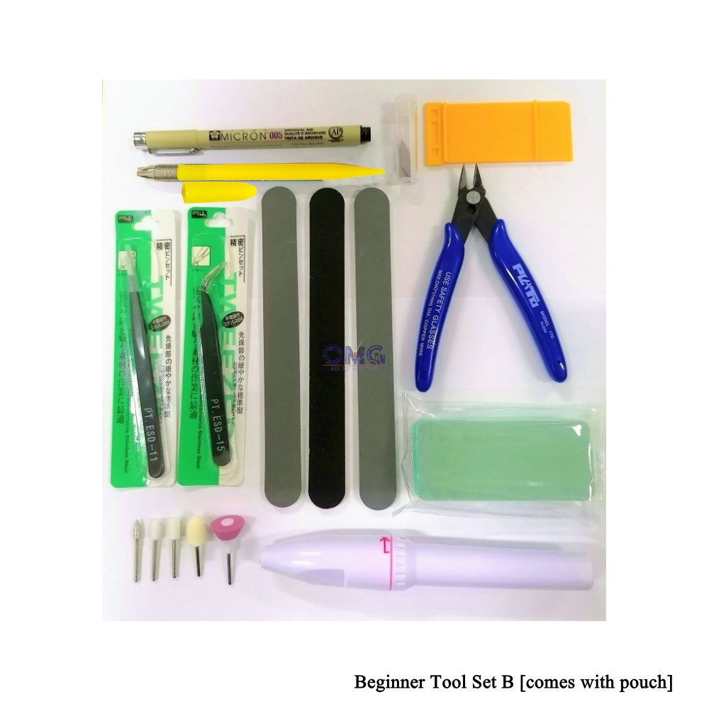 Tool Sets Gundam Basic Beginner Set Tweezers Polish sanding Plato Pen ...