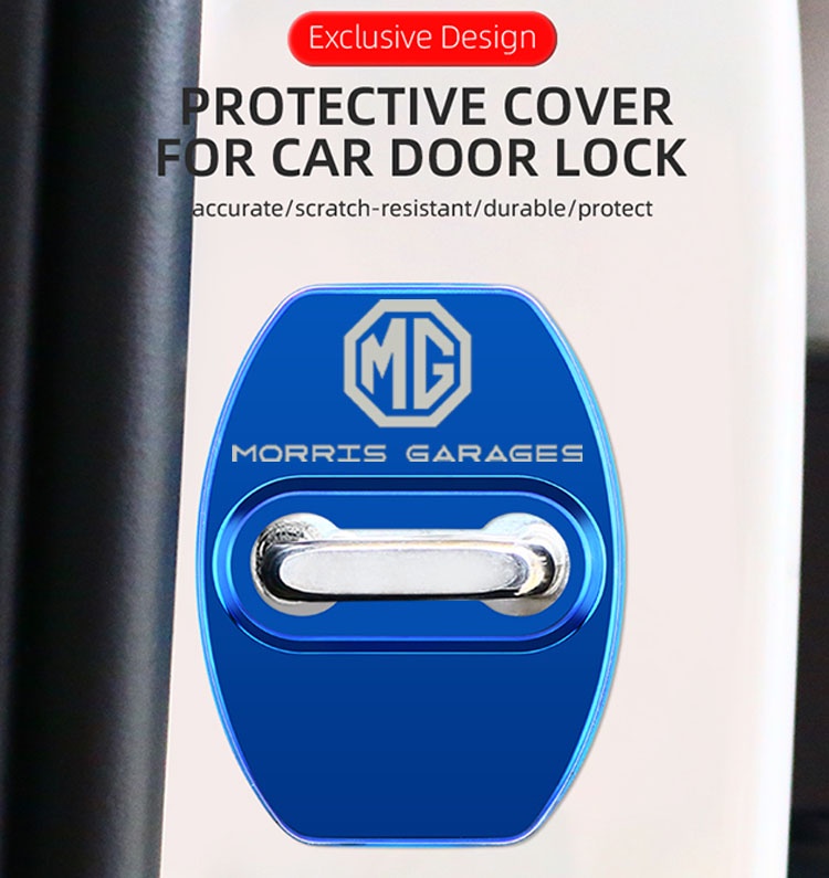 4Pcs Stainless MG Car Door Lock Cover Sticker Metal Emblem Decal For ZS ...
