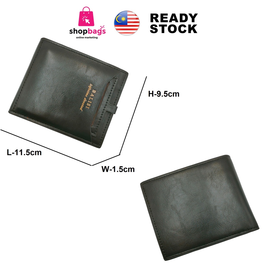Wallet For Man With Card Holder Pocket Syiling PU Leather Dompet Lelaki ...