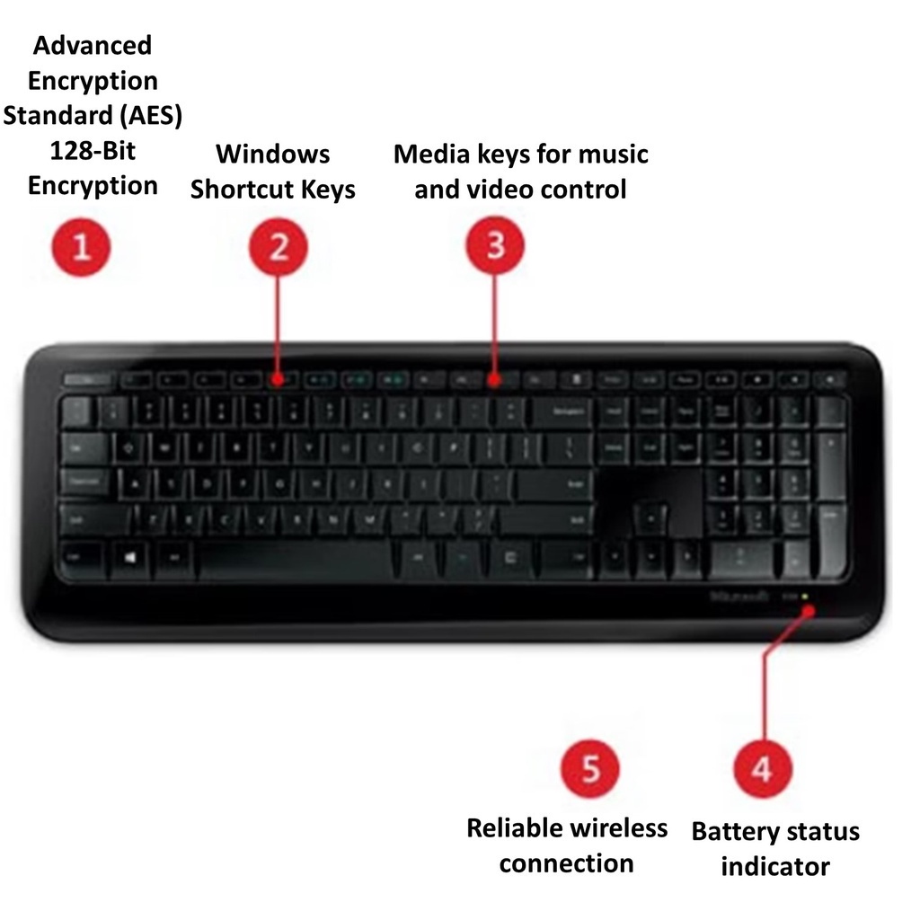 Microsoft Wireless Keyboard 850 PZ3-00011 | Shopee Malaysia