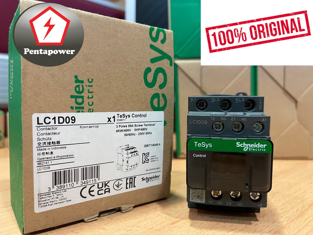 SCHNEIDER LC1D09 CONTACTOR 9AMP 3POLE (AC) LC1D09B7 LC1D09D7 LC1D09E7 ...