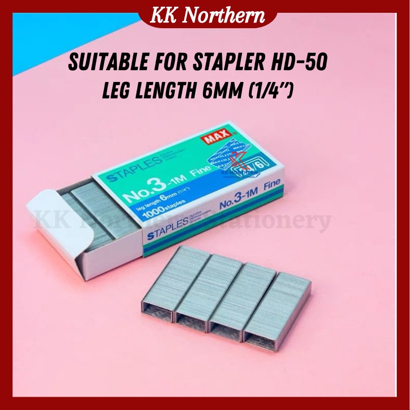 (1 Box) Max Staples No.10-1M/No.3-1M/No.11-1M - 1000 Staples Ubat ...